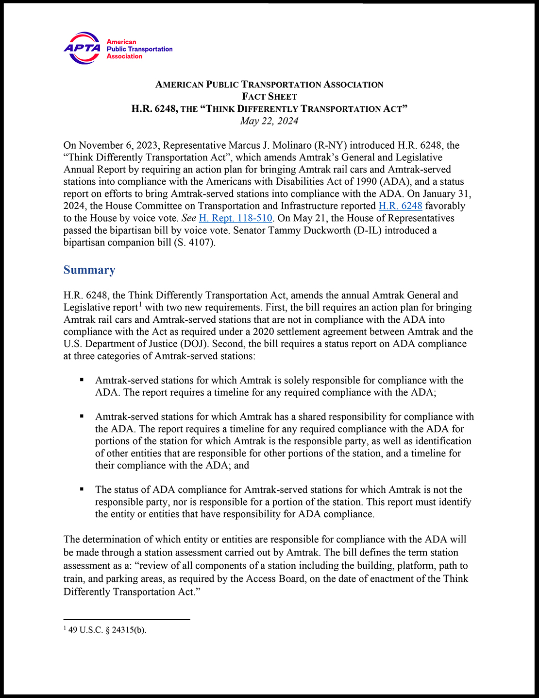 House Passes Think Differently Transportation Act | Passenger Transport