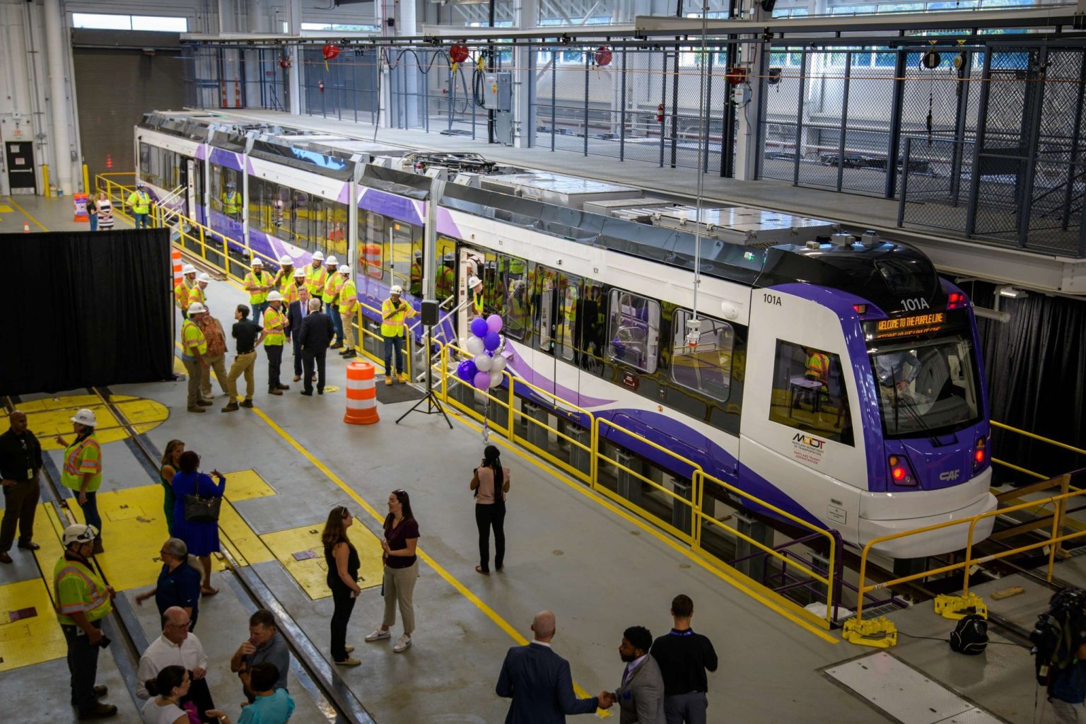 Maryland Transit Administration Showcases First Purple Line Light Rail ...