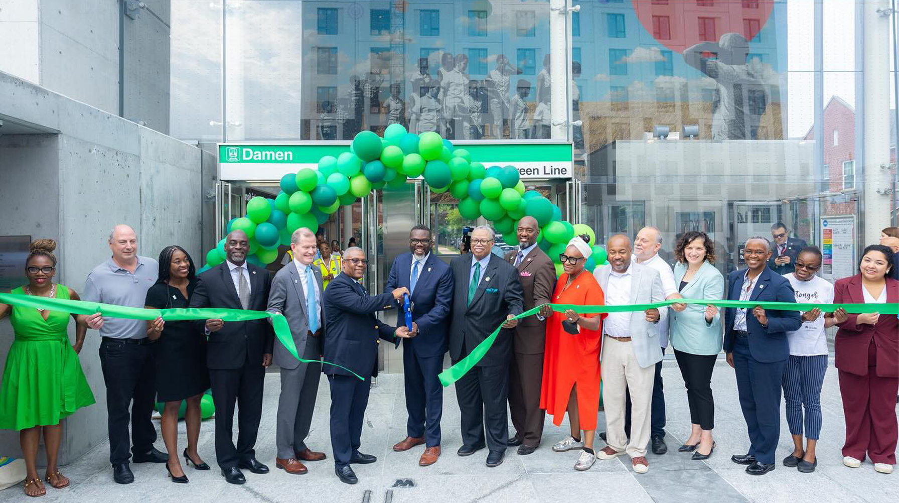 Dignitaries Celebrate Reopening of CTA Damen Green Line Station ...