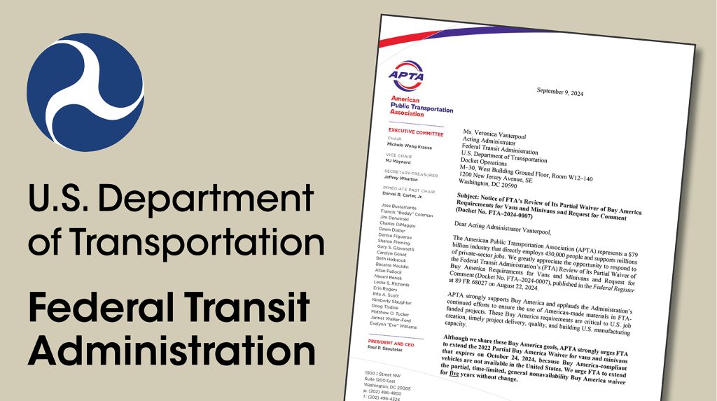 Review, Comment on APTA Standards for Battery-Electric, Hydrogen Rail ...