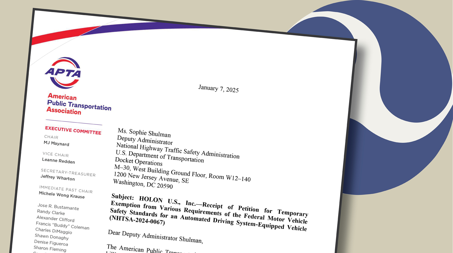 APTA Urges NHTSA to Fully Consider Autonomous Vehicle Petitions ...